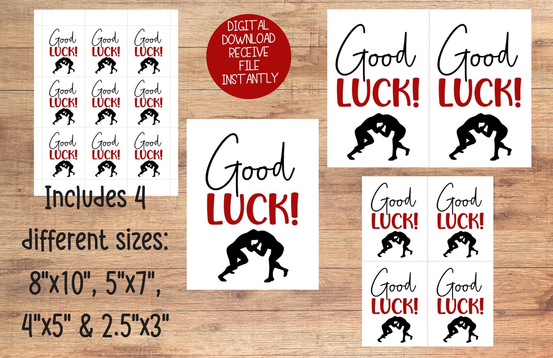 Wrestling Good Luck Printable Tag Team Good Luck Tag - Etsy