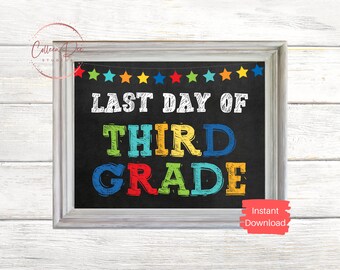 Last Day of 3rd Grade Sign Last Day of School Sign 2024 Bye Bye Third ...