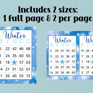 Winter Bingo 200 Cards | Winter Printable | Bingo Game | School Game ...