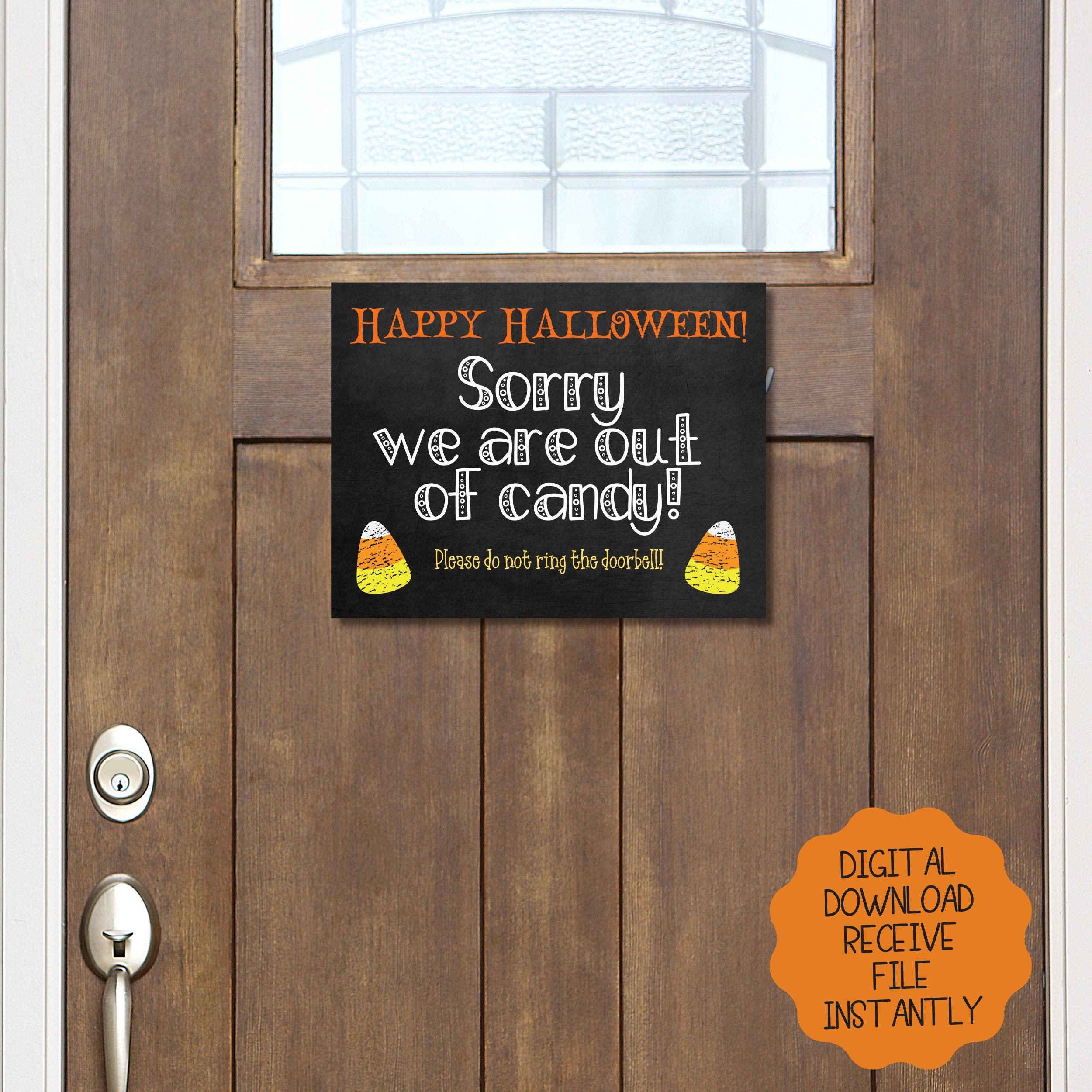 Sorry Out of Candy Halloween Printable Sign | Trick or Treater Sign ...