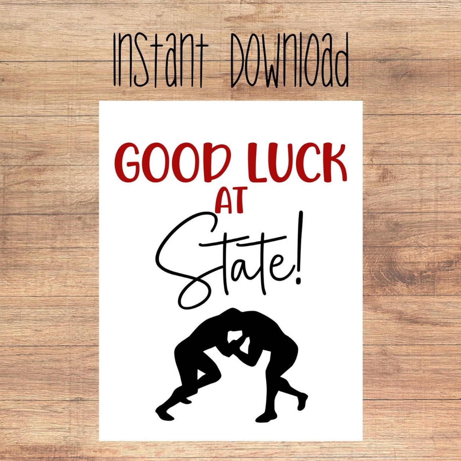 Wresting Good Luck at State Printable Tag | Team Good Luck Tag ...