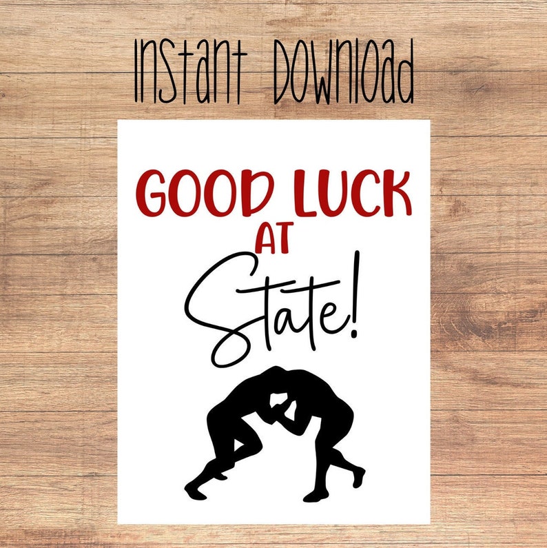 Wresting Good Luck at State Printable Tag | Team Good Luck Tag ...