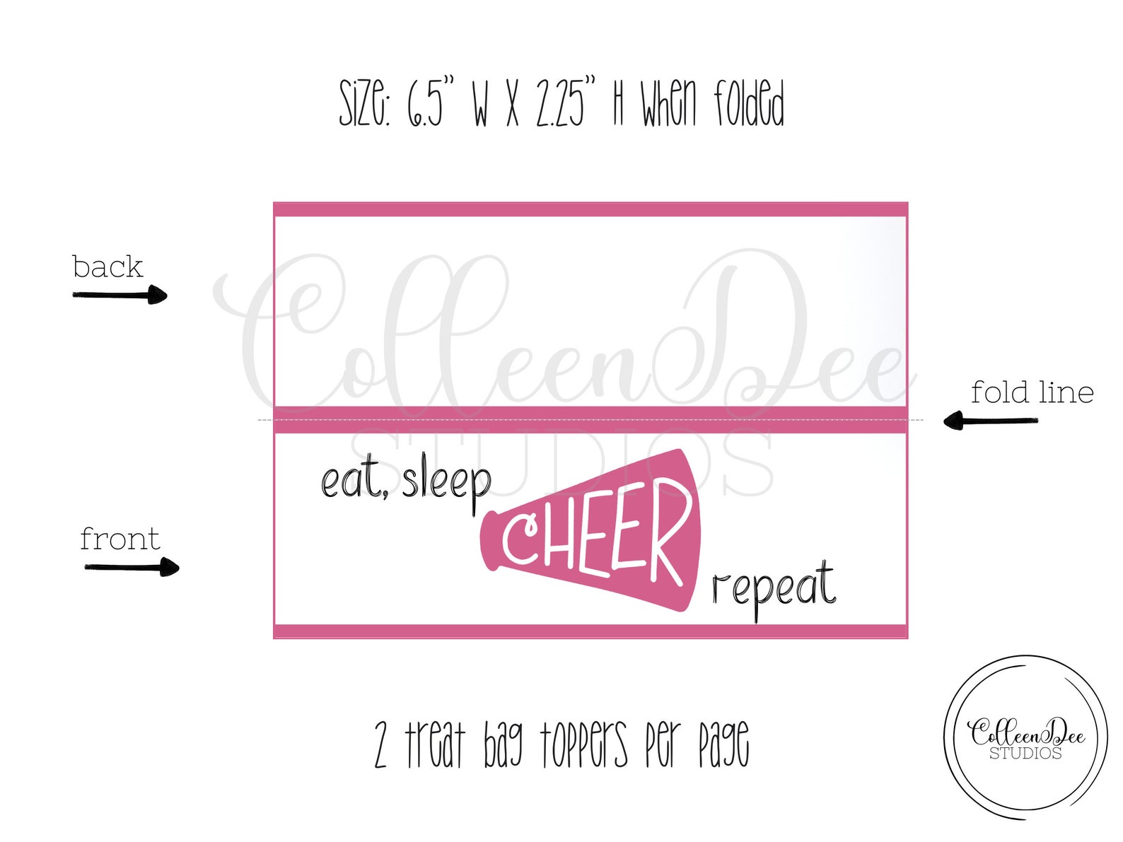 Eat Sleep CHEER Repeat Treat Topper Cheer Team Printable - Etsy