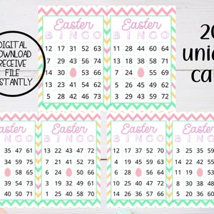 Easter Bingo 200 Cards | Easter Printable | Bingo Game | School Party ...
