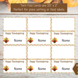 Thanksgiving Name Tags Thanksgiving Food Labels Fall Place Cards ...