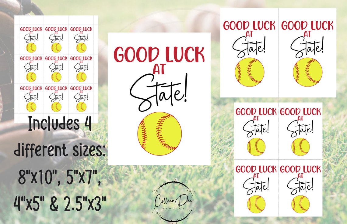 SOFTBALL Good Luck at State Printable Tag Team Good Luck - Etsy