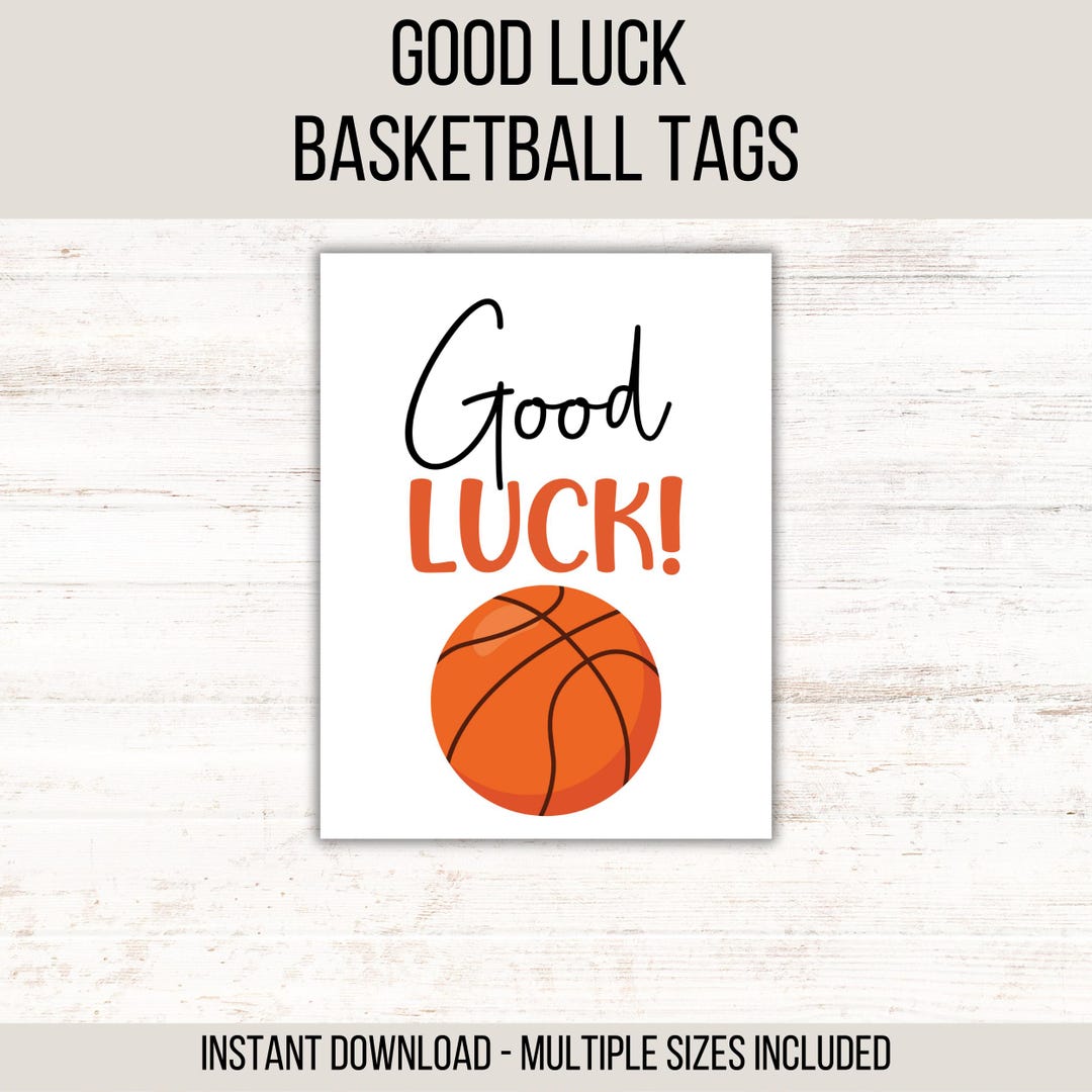 Basketball Good Luck Printable Tags | Basketball Team Good Luck Tag ...