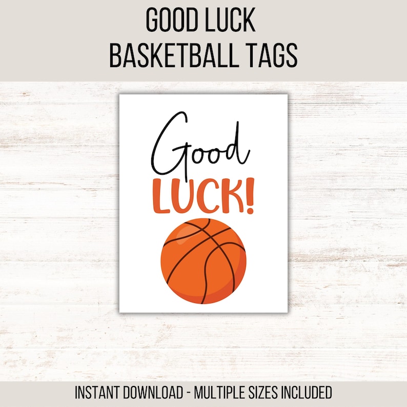 Basketball Good Luck Printable Tags | Basketball Team Good Luck Tag ...