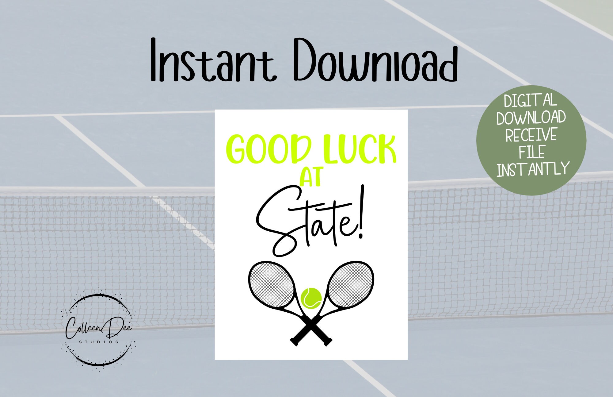 TENNIS Good Luck at State Printable Tag Team Good Luck Tag - Etsy