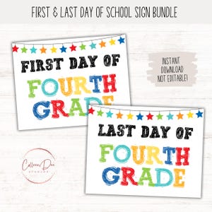FIRST and LAST Day of FOURTH Grade Sign Set | 1st Day of 4th Grade ...