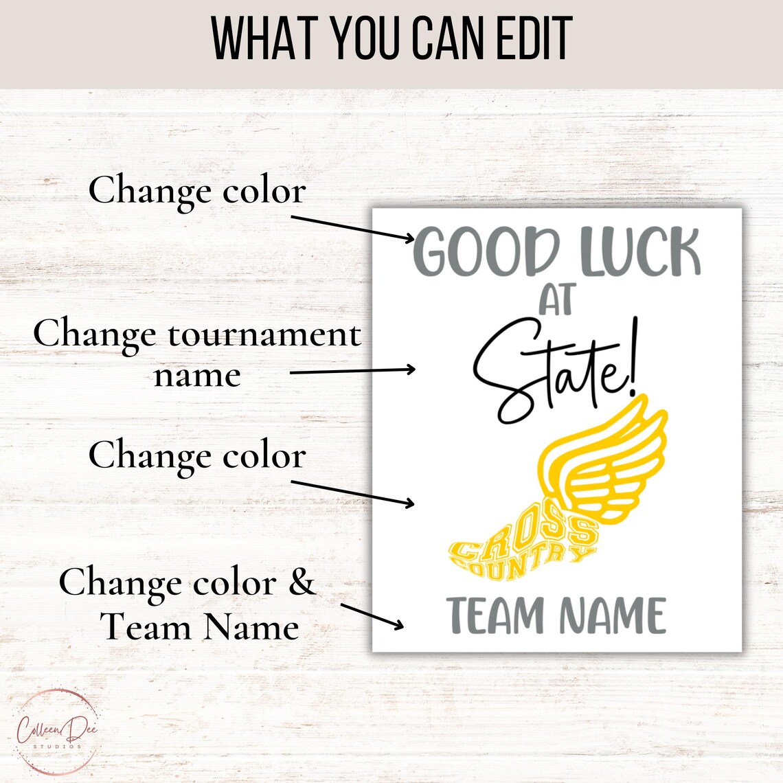 Editable Cross Country Good Luck at State Printable | Cross Country ...