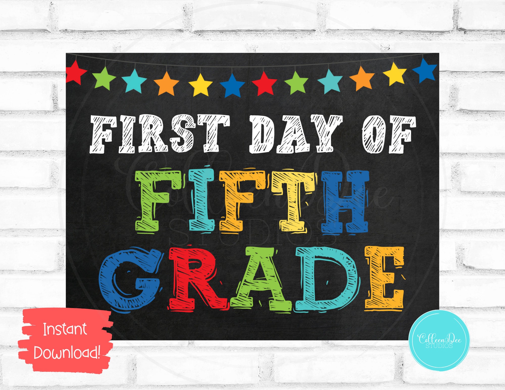 FIFTH GRADE SIGN First Day of 5th Grade Sign Start School - Etsy