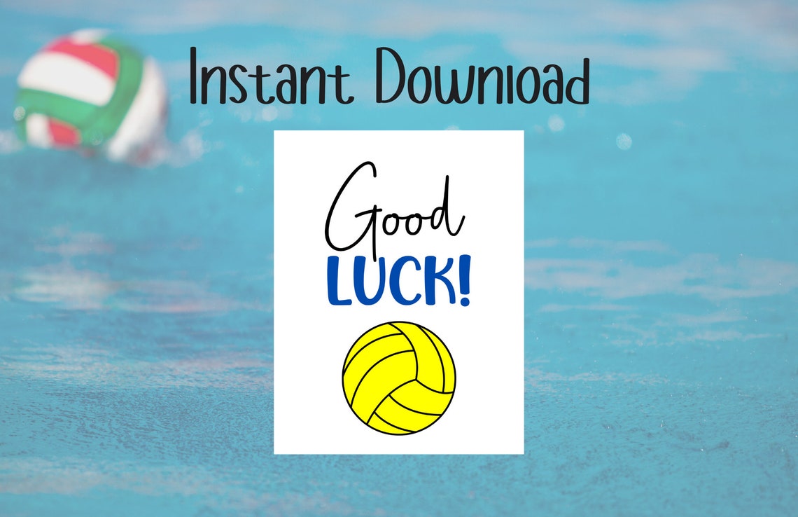 WATER POLO Good Luck Printable Tag Team Good Luck Tag - Etsy