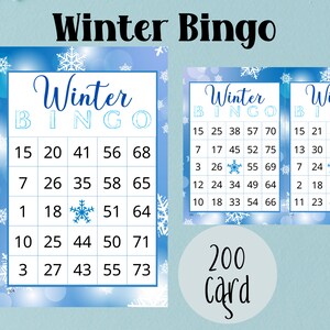 Winter Bingo 200 Cards | Winter Printable | Bingo Game | School Game ...