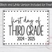 THIRD GRADE 2024-25 SIGN 1st Day of Third Grade Sign Start of School ...