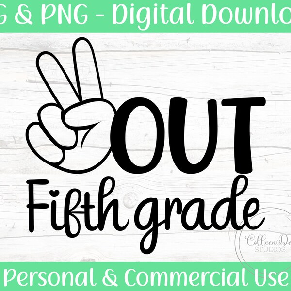 Peace Out Fifth Grade - Etsy