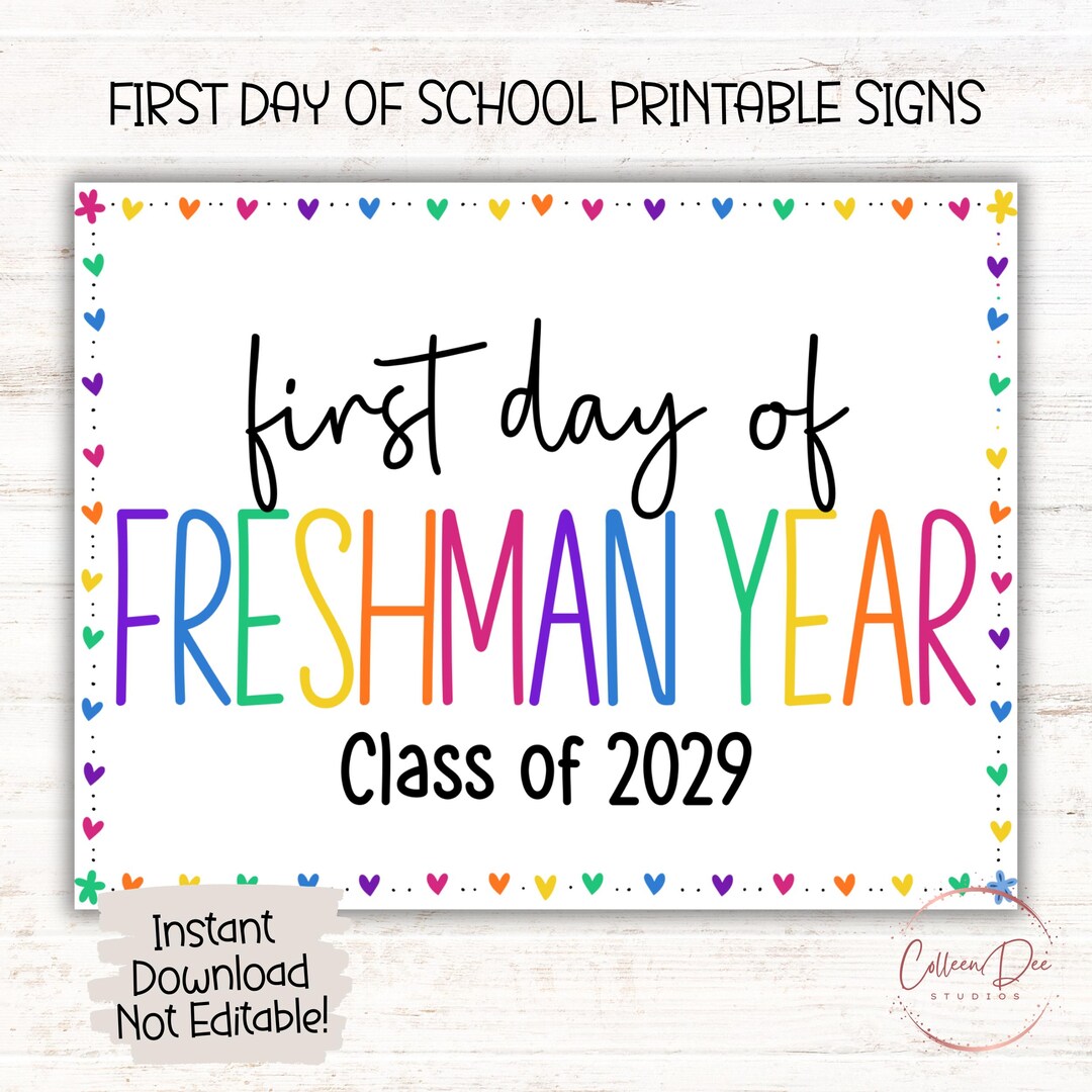 First Day of FRESHMAN YEAR Class 2029 SIGN | Start of School Sign ...