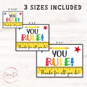 You Rule Thanks for All You Do Tag | Teacher Appreciation Printable ...