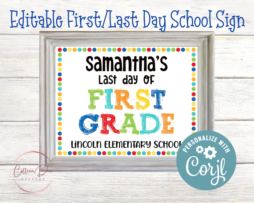 Letrero editable de regreso a la escuela / Letrero editable del último ...