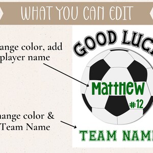 Editable Soccer Good Luck Printable Sign | Soccer Team Good Luck | Edit ...