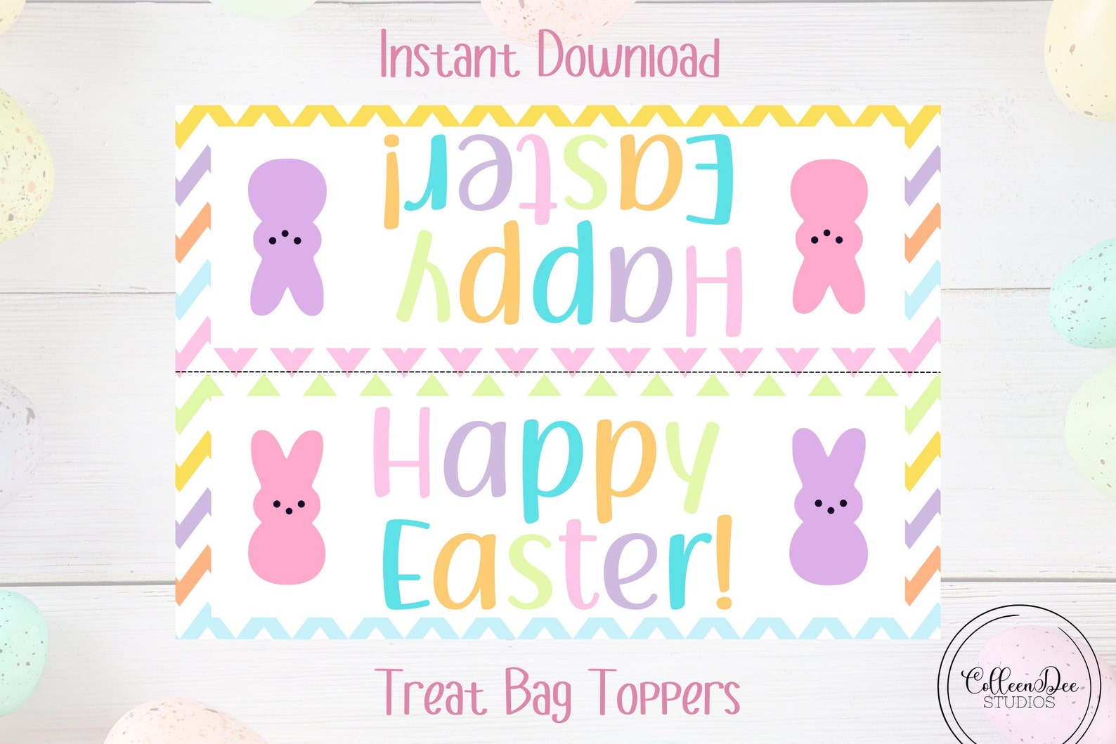 EASTER Treat Topper Happy Easter Printable Tag Happy - Etsy