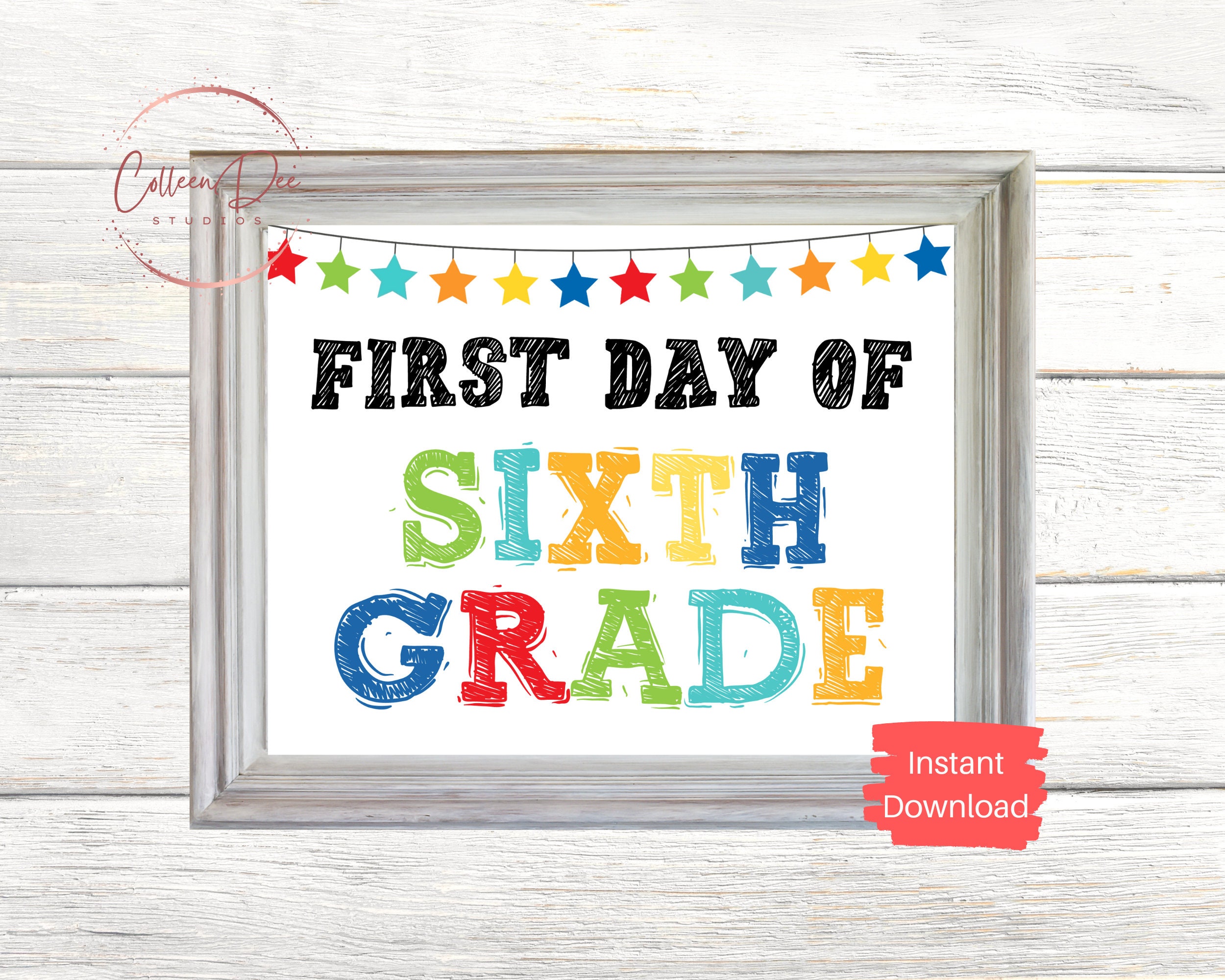 SIXTH GRADE SIGN First Day of 6th Grade Sign Start School - Etsy