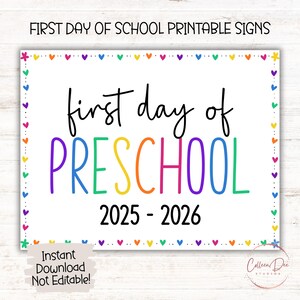 PRESCHOOL 2025-26 SIGN | 1st Day of Preschool Sign | Start School Sign ...