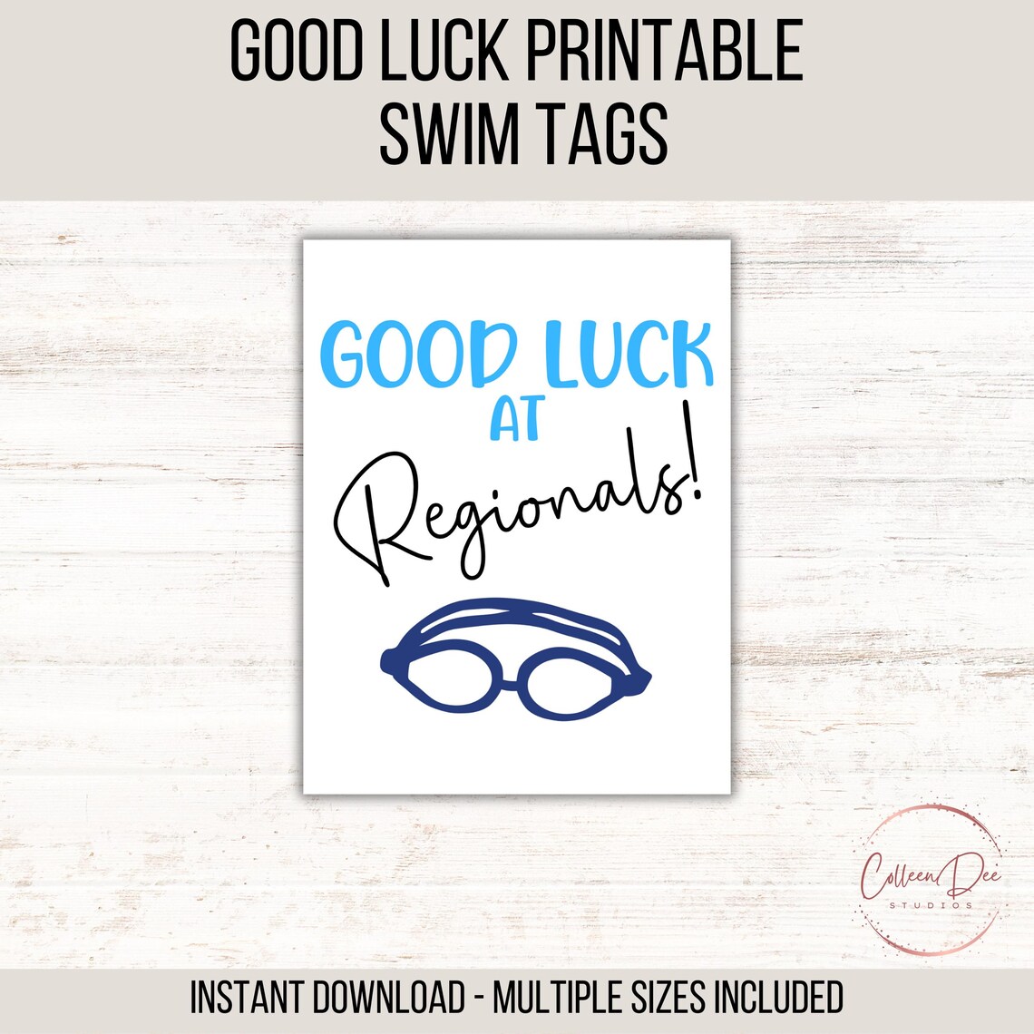 Swimming Good Luck at Regionals Printable Tag | Team Good Luck | Swim ...