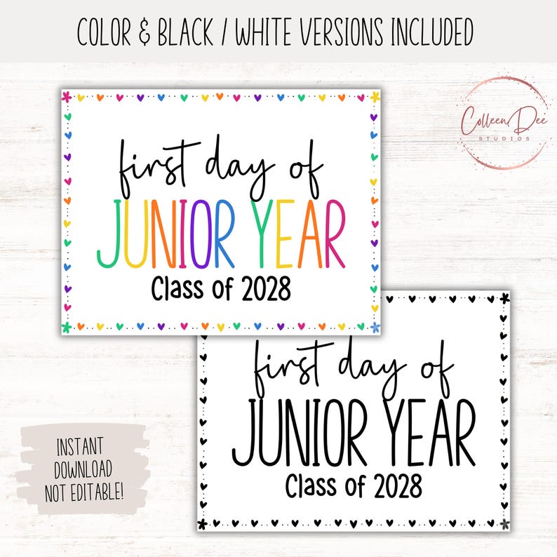 First Day of JUNIOR YEAR Class 2028 SIGN | Start School Sign ...