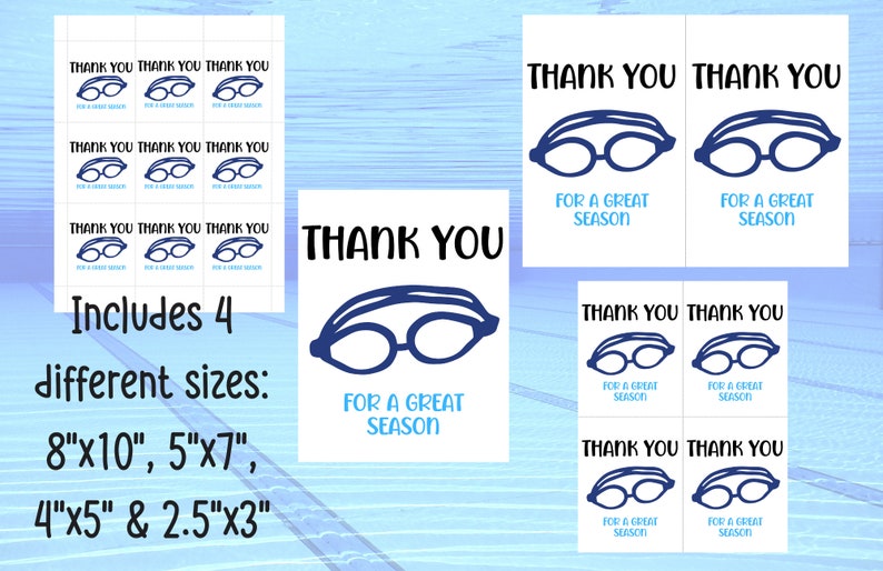 Swimming Thank You for a Great Season Printable Tag | Thank You | Swim ...