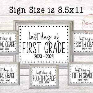 Last Day of School 2023-2024 Sign Bundle Includes 18 Signs 1st 2nd 3rd ...