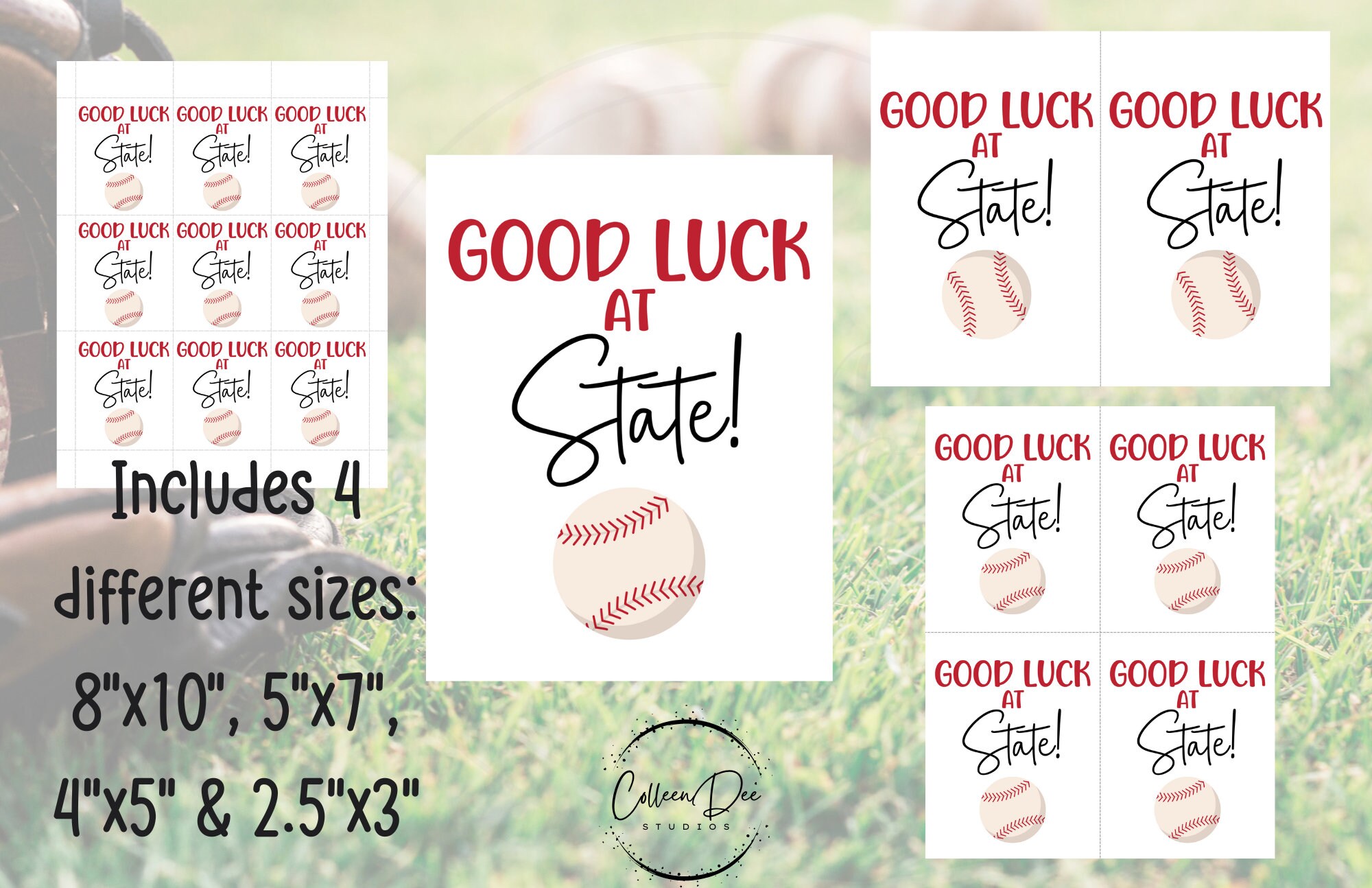 BASEBALL Good Luck at State Printable Tag Team Good Luck - Etsy