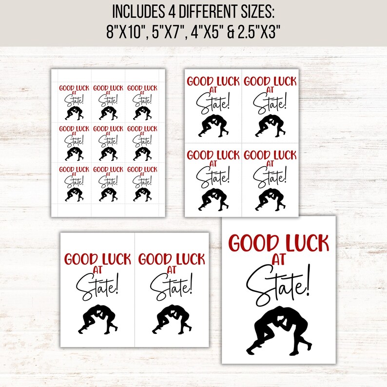 Wrestling Good Luck at State Printable Tag | Team Good Luck Tag ...
