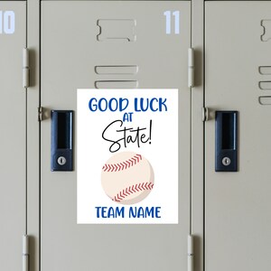 Editable Baseball Good Luck at State Printable Tag | Baseball Team ...