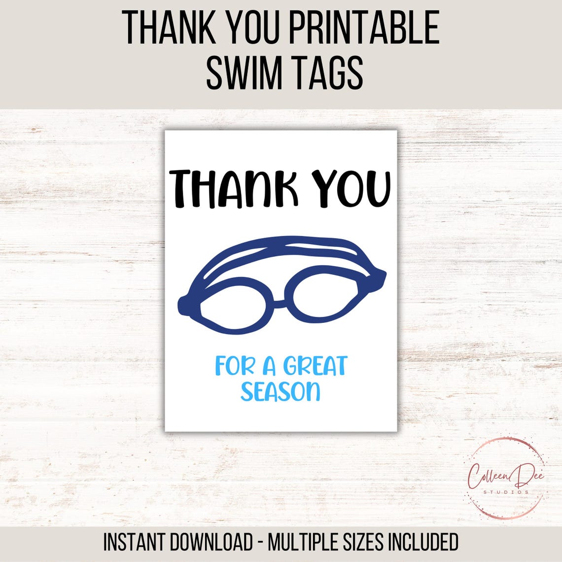 Swimming Thank You for a Great Season Printable Tag | Thank You | Swim ...
