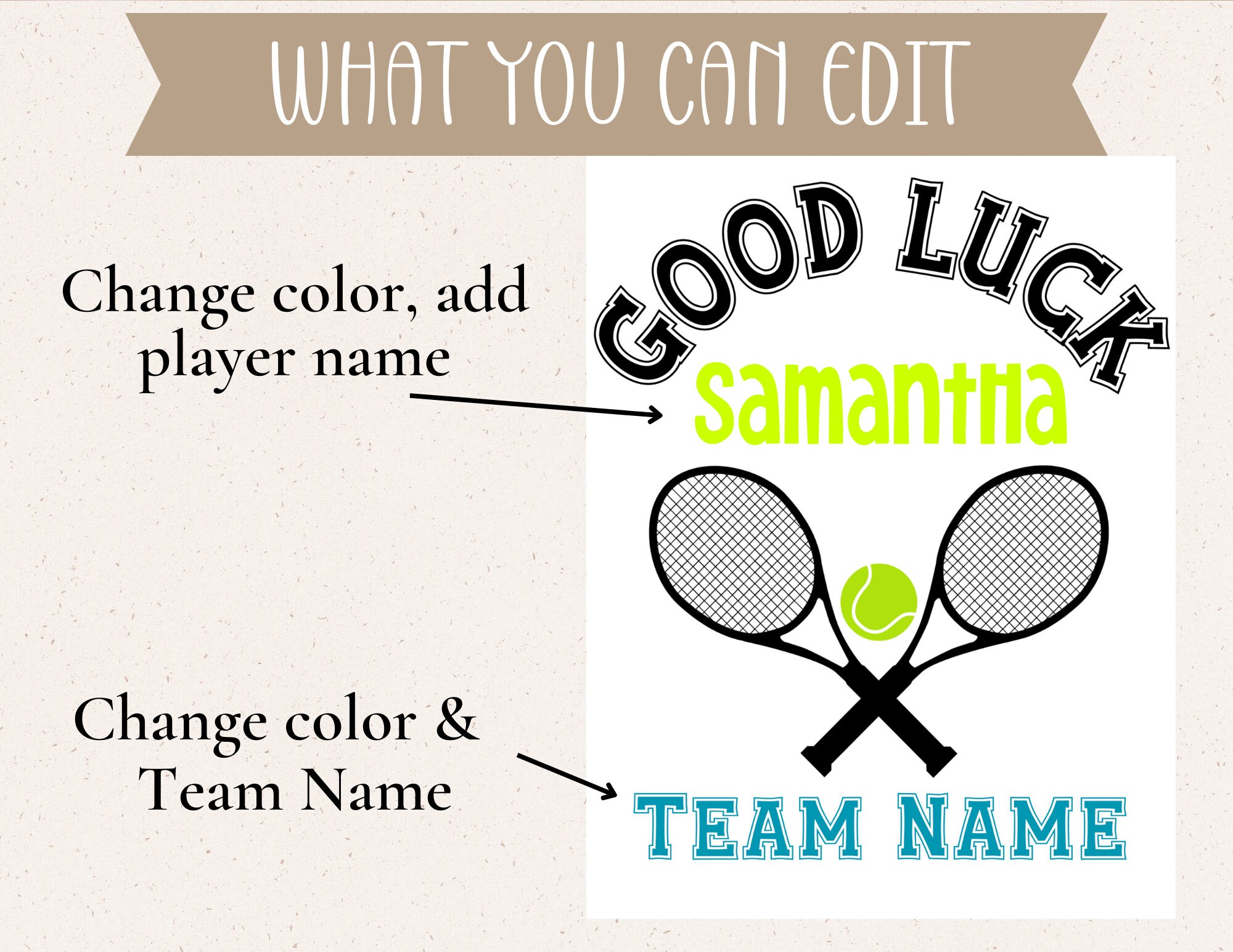 Editable Tennis Good Luck Printable Sign Tennis Team Good - Etsy Canada