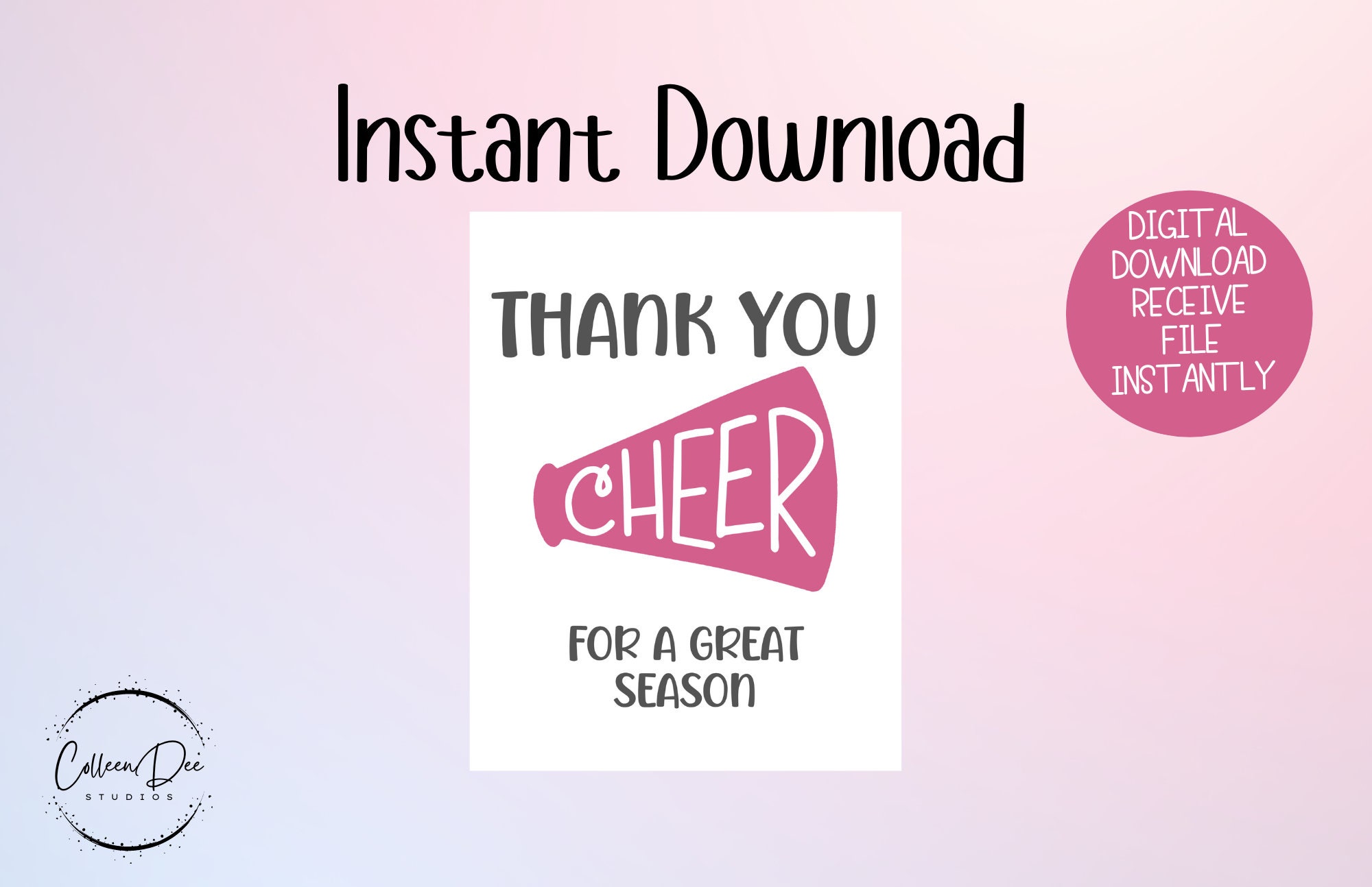 CHEER Thank You for a Great Season Printable Tag Thank You - Etsy