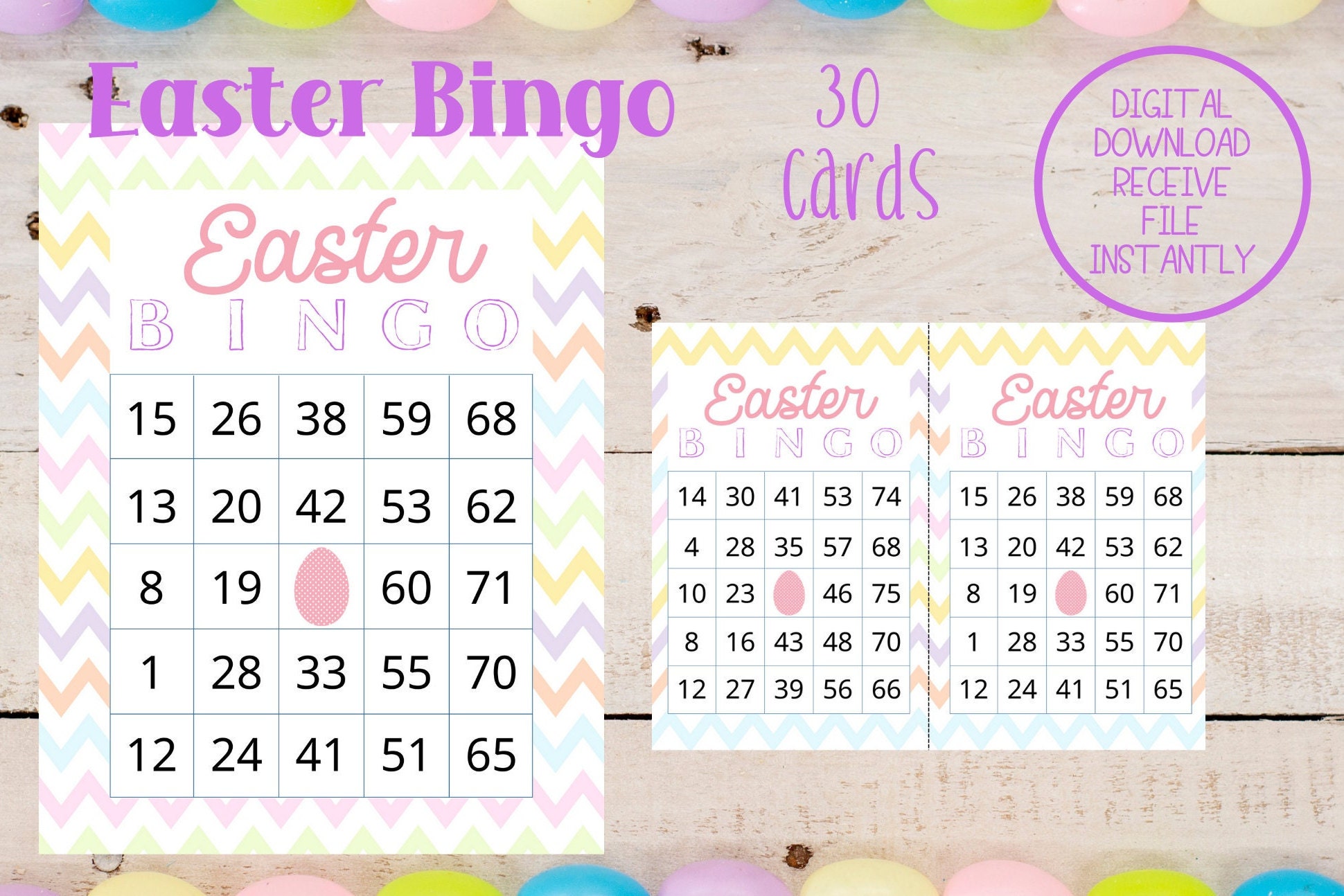 Easter Bingo Easter Printable Bingo Game Easter Game - Etsy
