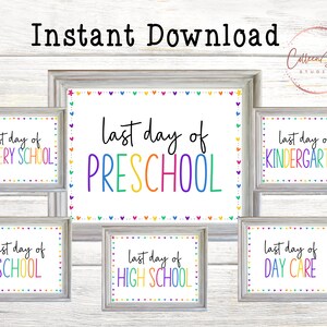 Last Day of School Sign Bundle | 18 Signs Included | Last Day 1st 2nd ...