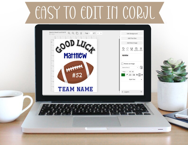Editable Football Good Luck Printable Sign | Football Team Good Luck ...