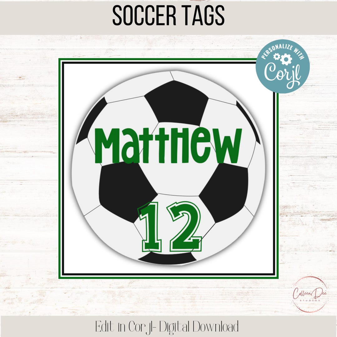 Editable Soccer Ball With Athletes Name and Number | Soccer Team | Edit ...