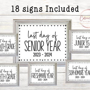 Last Day of School 2023-2024 Sign Bundle Includes 18 Signs 1st 2nd 3rd ...
