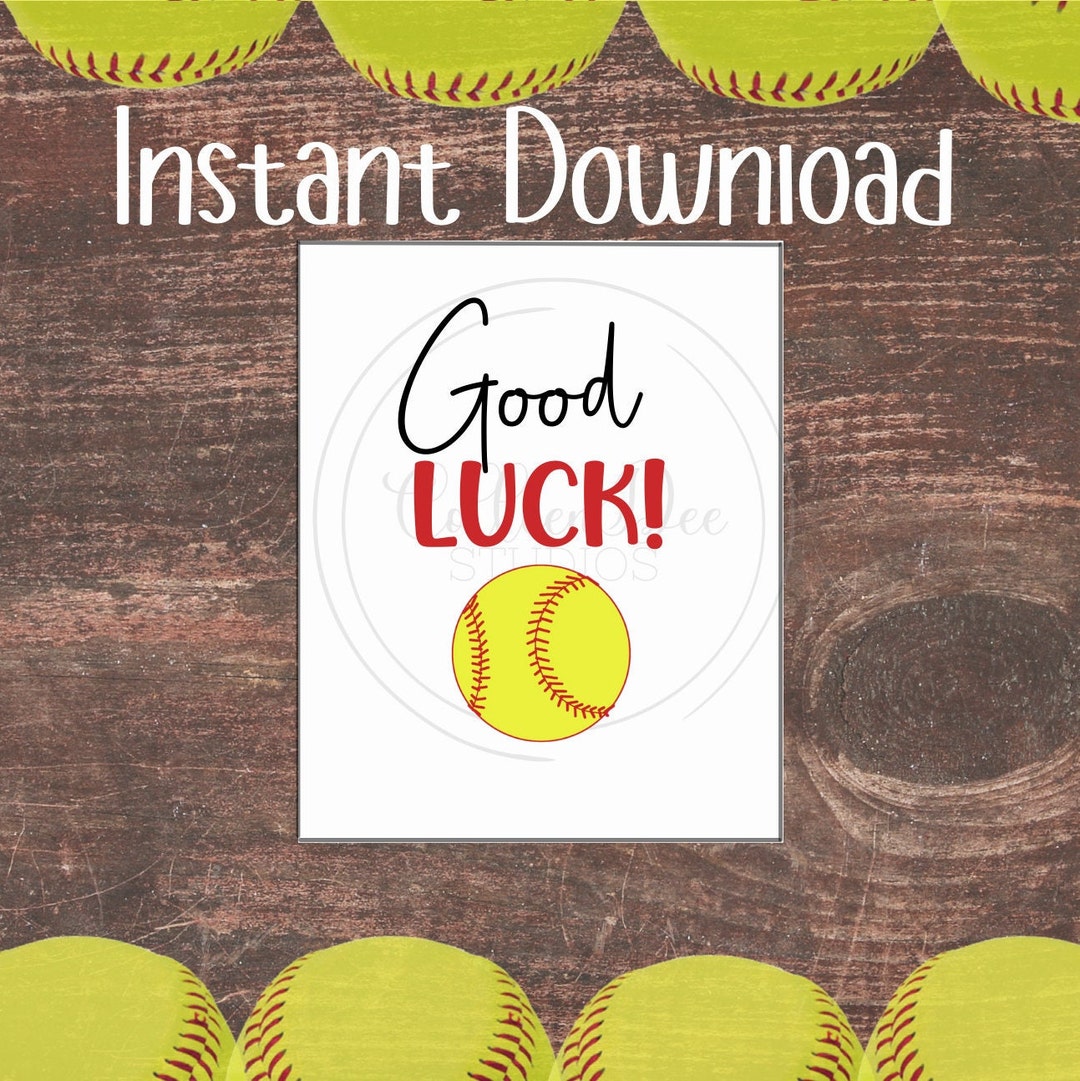 Softball Good Luck Printable Tag Team Good Luck Tag - Etsy