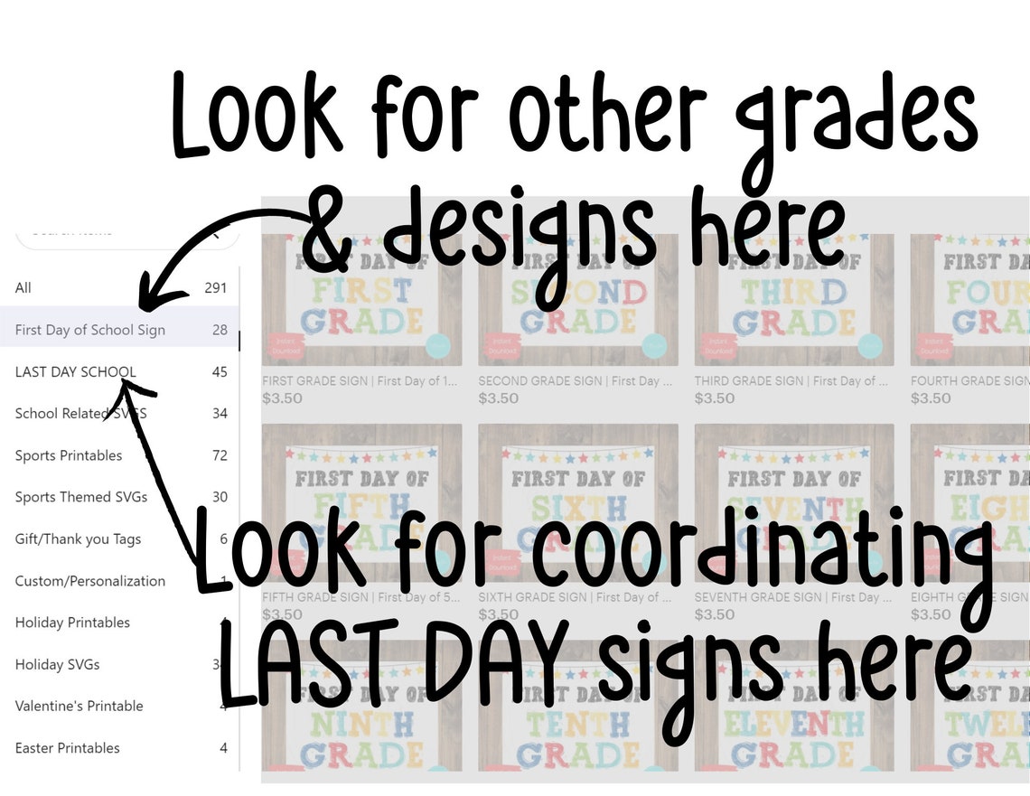 SIXTH GRADE SIGN First Day of 6th Grade Sign Start School - Etsy