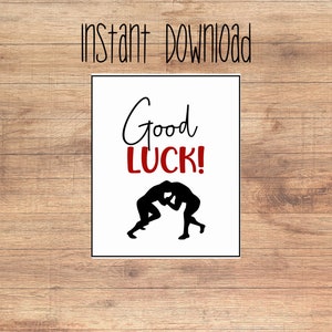 Wrestling Good Luck Printable Tag Team Good Luck Tag - Etsy