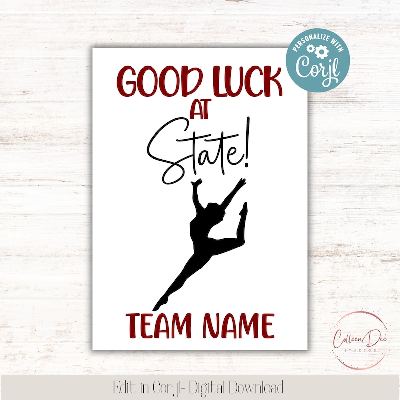 Editable Dance Good Luck Printable Sign | Dance Team Good Luck | Edit ...
