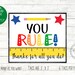 You Rule Thanks for All You Do Tag Teacher Appreciation - Etsy