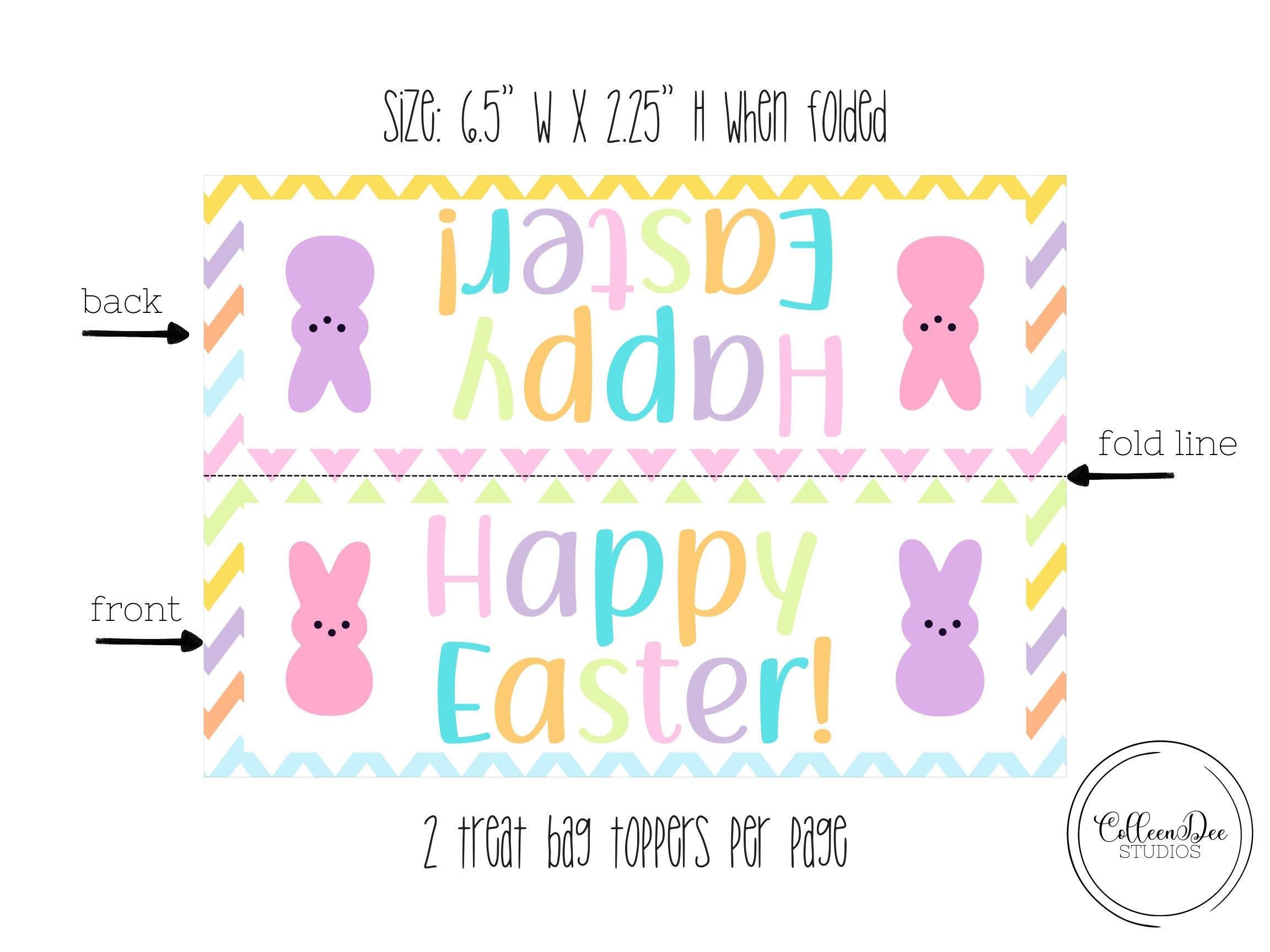EASTER Treat Topper Happy Easter Printable Tag Happy - Etsy