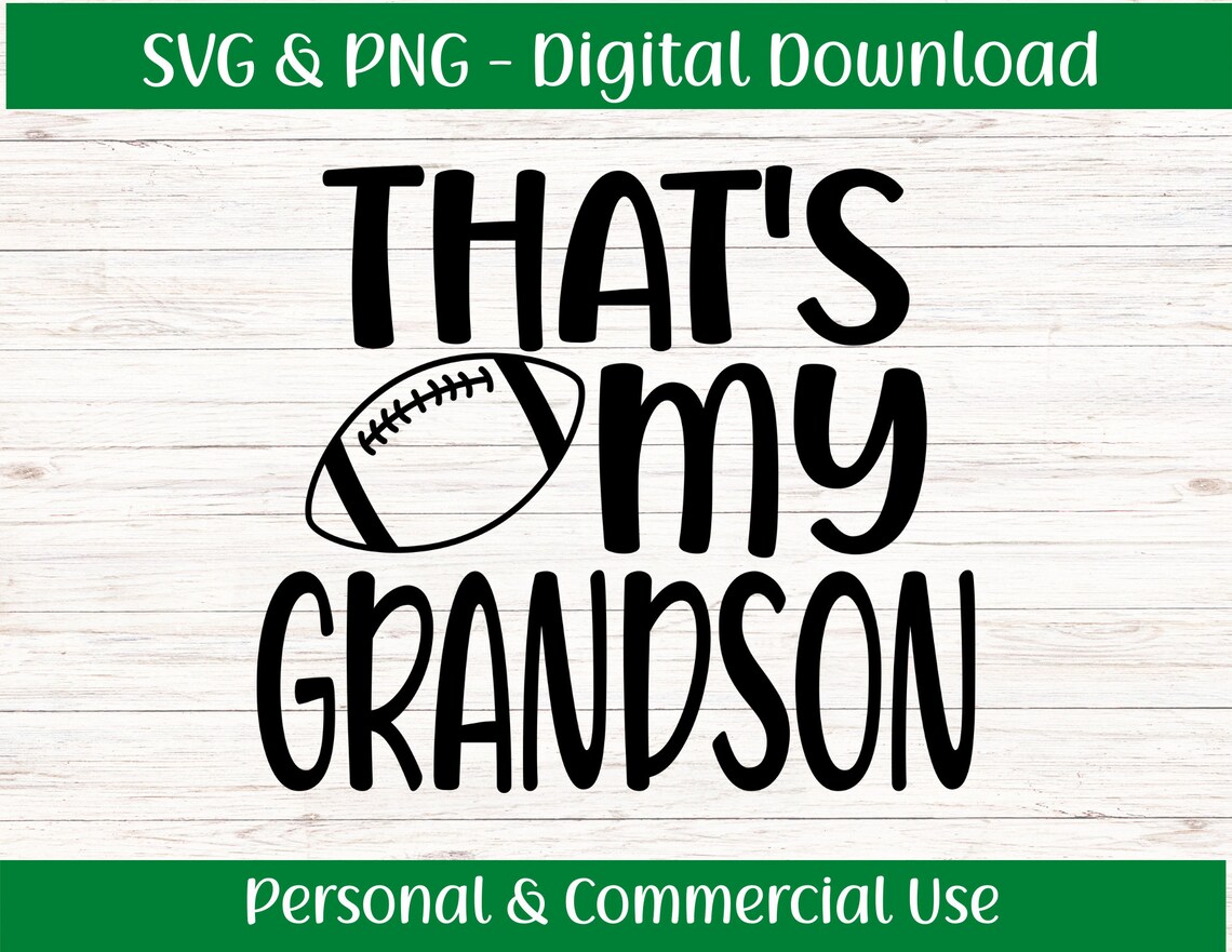 That's My Grandson Svg Favorite Football Player SVG - Etsy