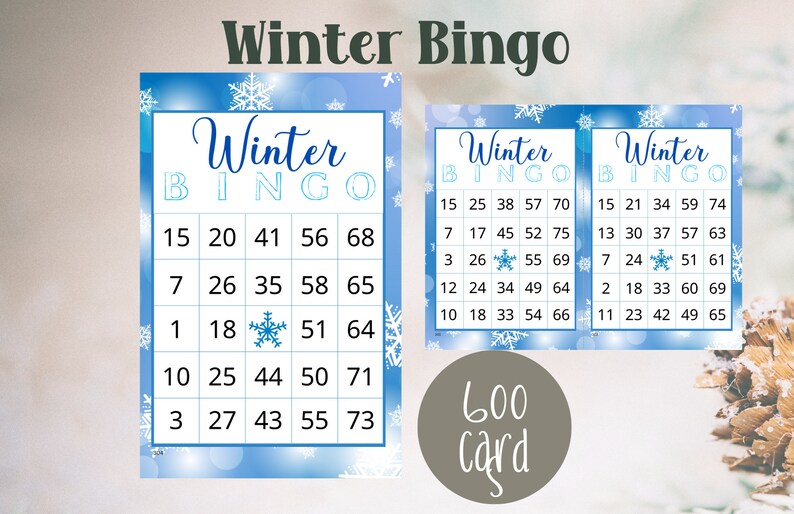 Winter Bingo 600 Cards | Winter Printable | Bingo Game | School Game ...